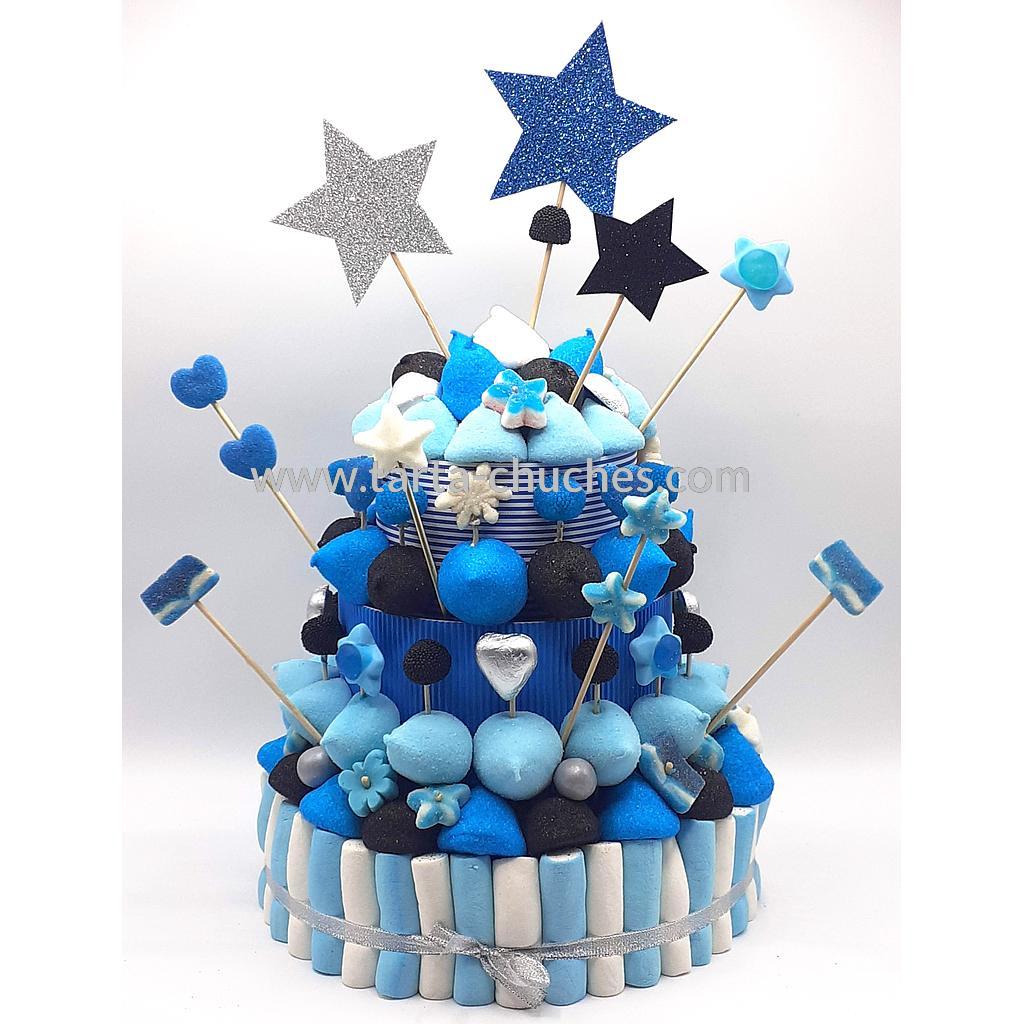 Tarta Chuches Grande Estrellas Azul Negro TARTAS CHUCHES